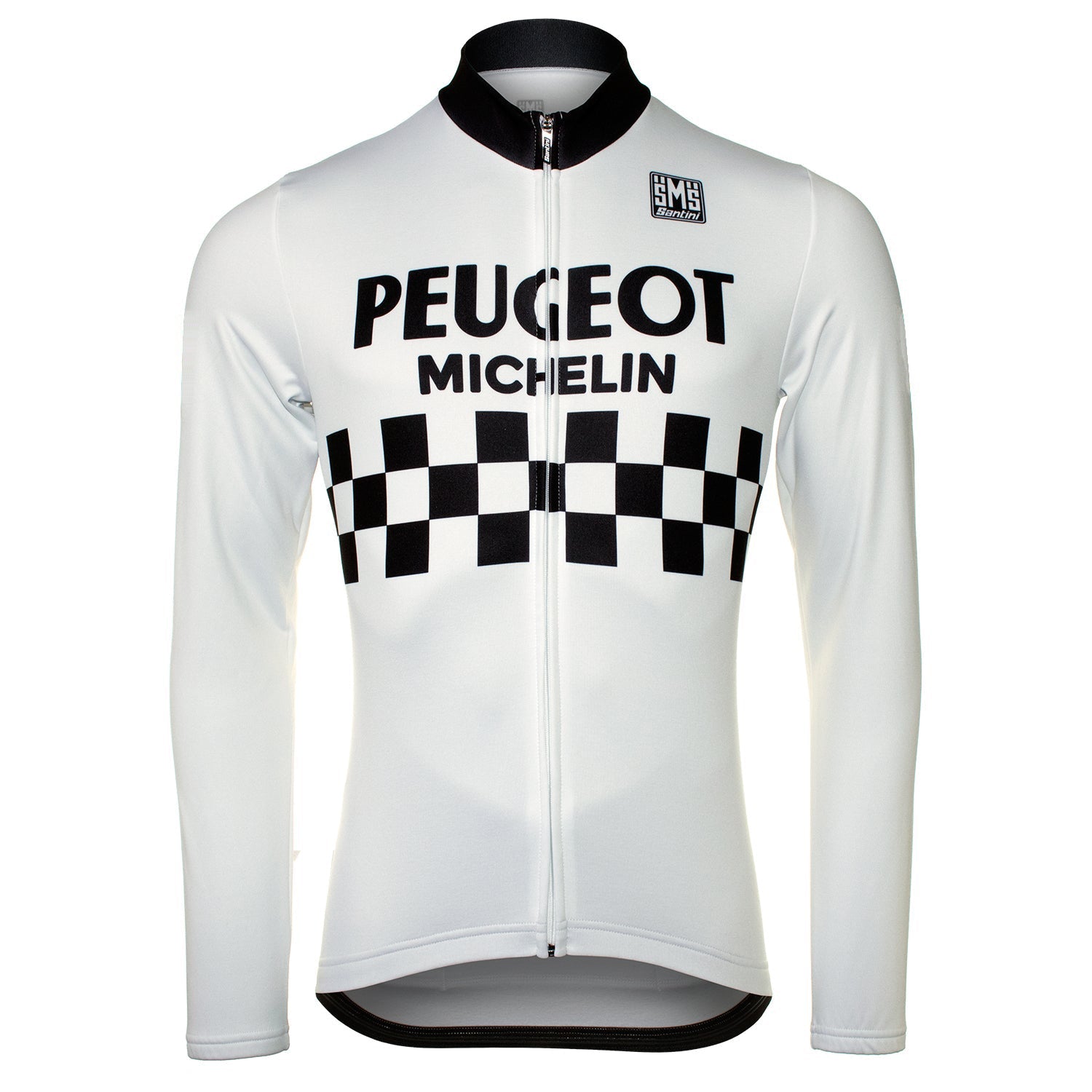 Peugeot BP Retro White Long Sleeve Jersey by Santini - Prendas Ciclismo