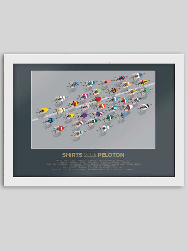 Shirts of the Peloton 2 - Cycling Poster Print - Prendas Ciclismo