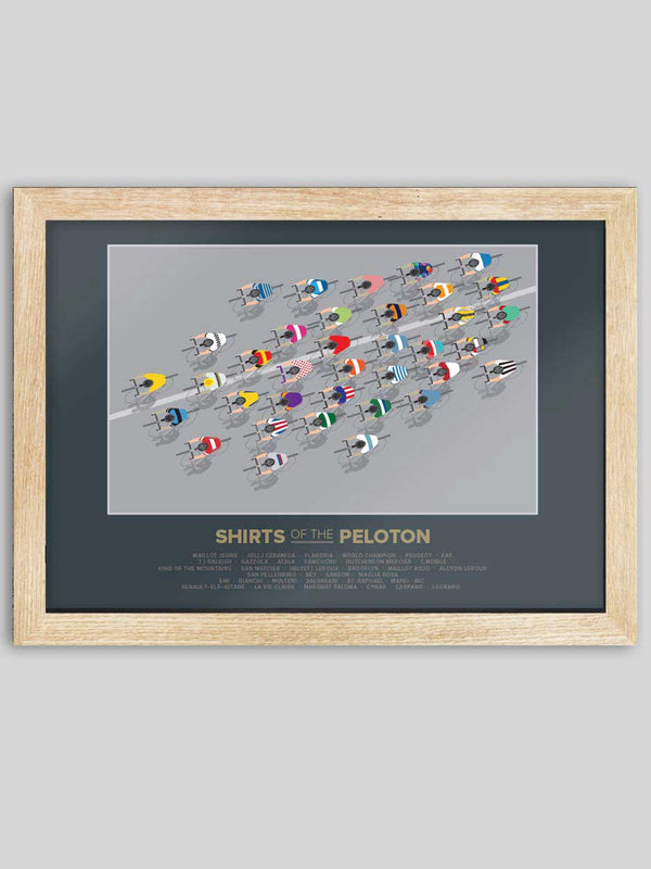 Shirts of the Peloton 2 - Cycling Poster Print - Prendas Ciclismo