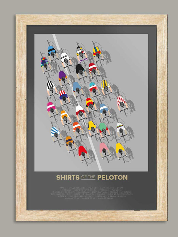 The Shirts of the Peloton Cycling Poster Print - Prendas Ciclismo